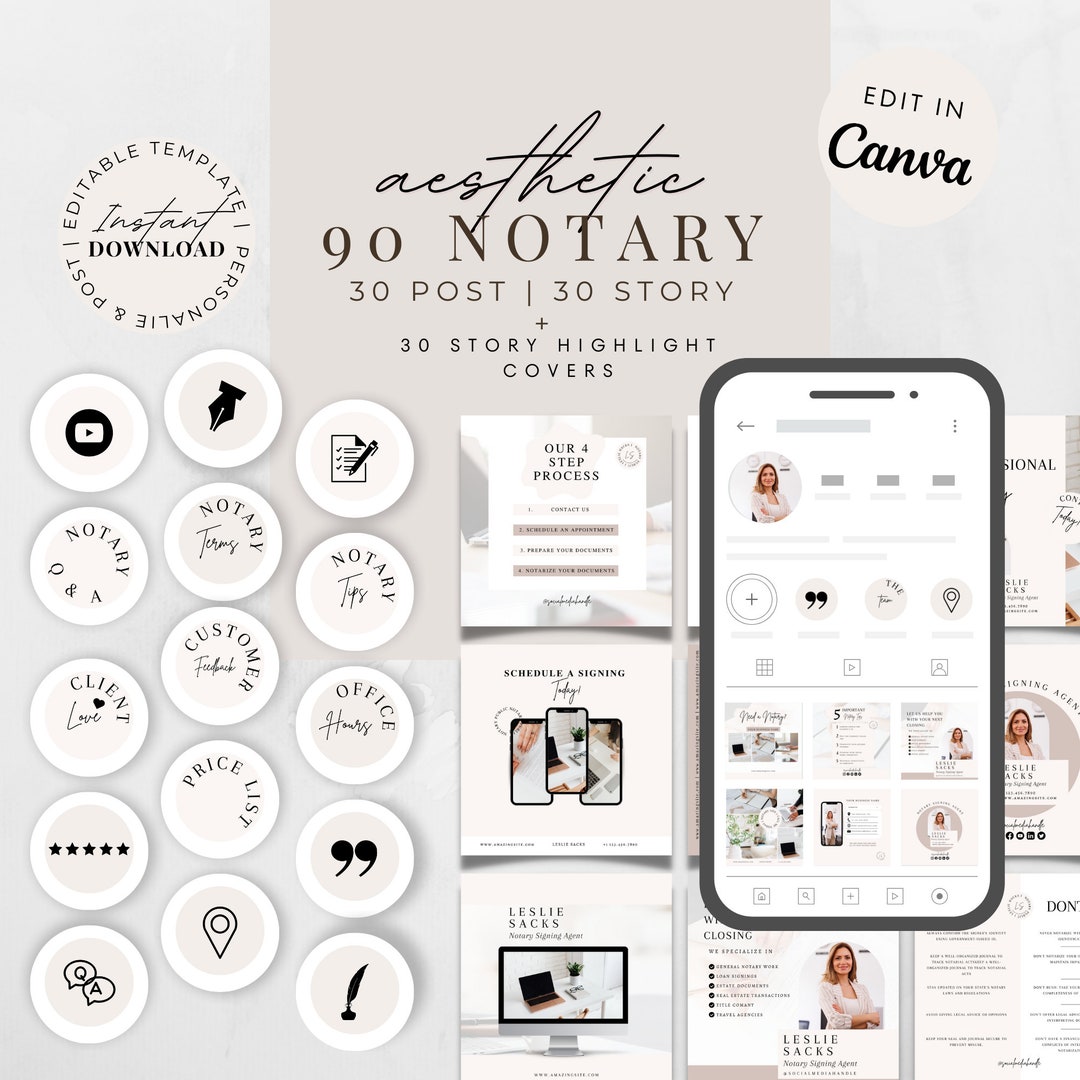 Notary Social Media Templates, Notary Instagram Posts, Notary Facebook ...