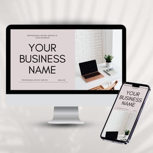 Professional Notary Website Landing Page Template Canva Editable ...