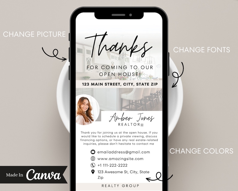 Open House Thank You Text Thank You for Coming to My Open - Etsy