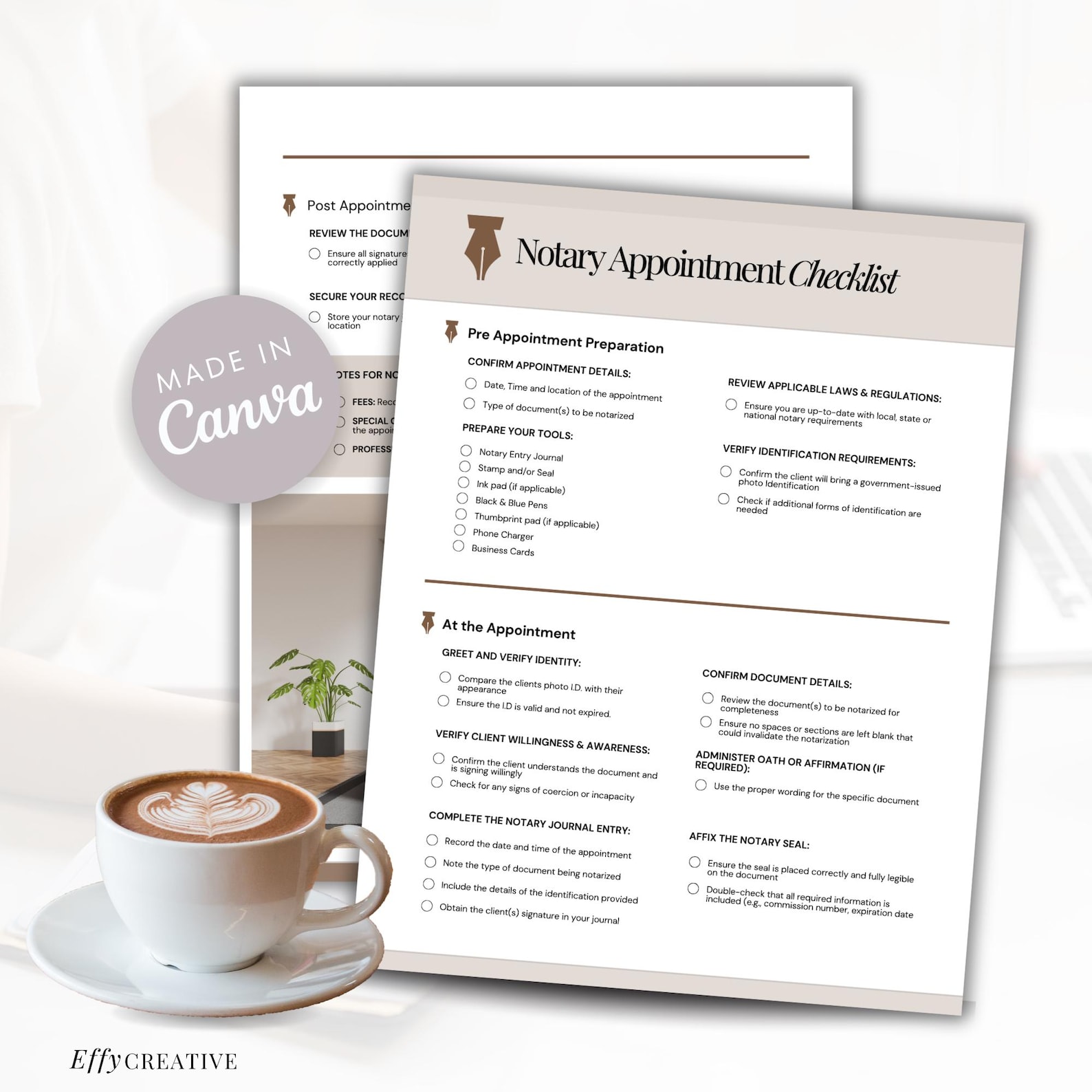 Notary Loan Signing Checklist Template: Editable Canva PDF Guide - Etsy
