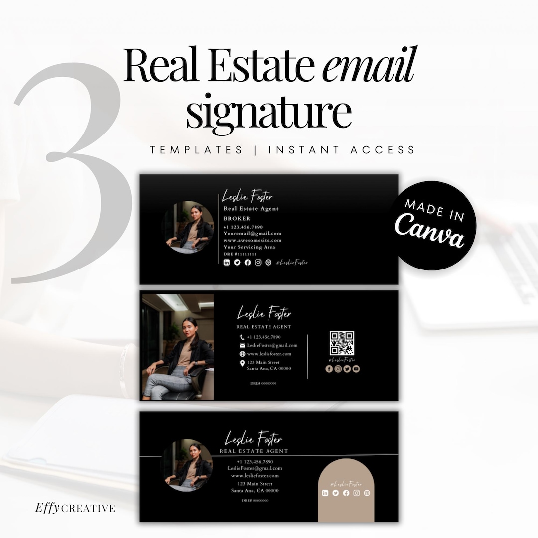 Real Estate Email Signature Template: Realtor Gmail Design (digital ...