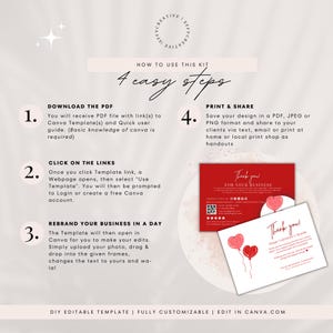 Valentines Day Thank You Card Template Editable Canva Business Thank ...