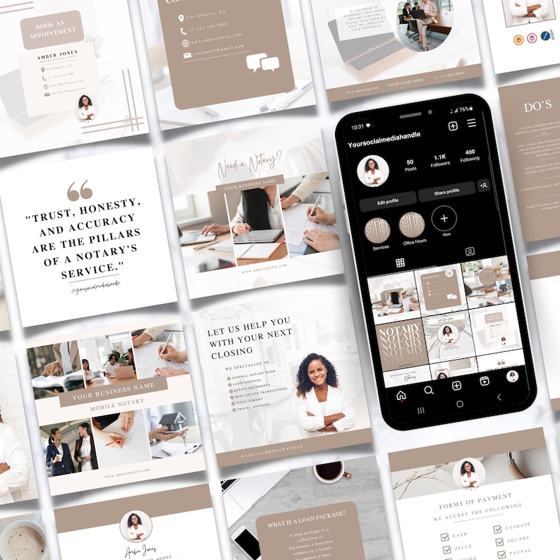 Notary Social Media Templates: Customizable Marketing Bundle (canva ...