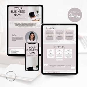 Professional Notary Website Landing Page Template Canva Editable ...