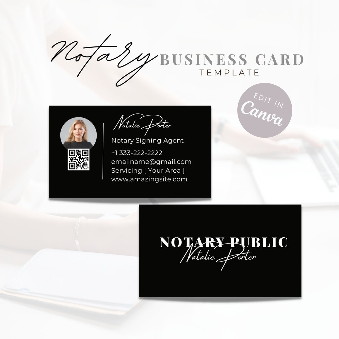 Notary Business Card Template, Notary Marketing Template, Notary ...