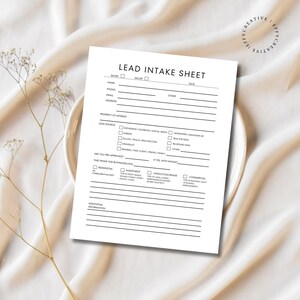 Printable Lead Intake Form for Realtors & Service Professionals ...