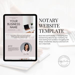 Professional Notary Website Landing Page Template Canva Editable ...