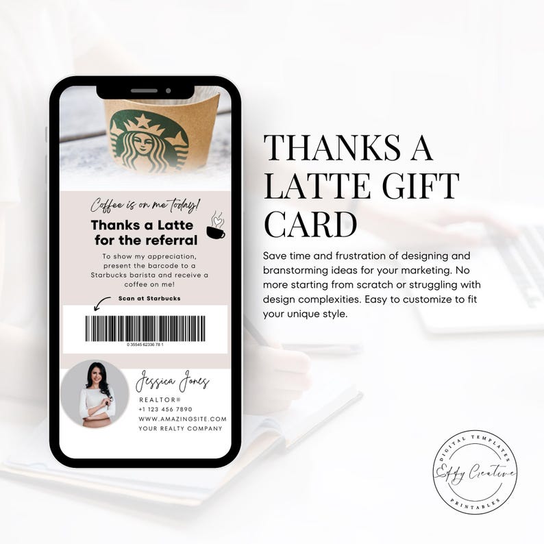 Real Estate Client Coffee Gift Card Text (digital Download) - Etsy