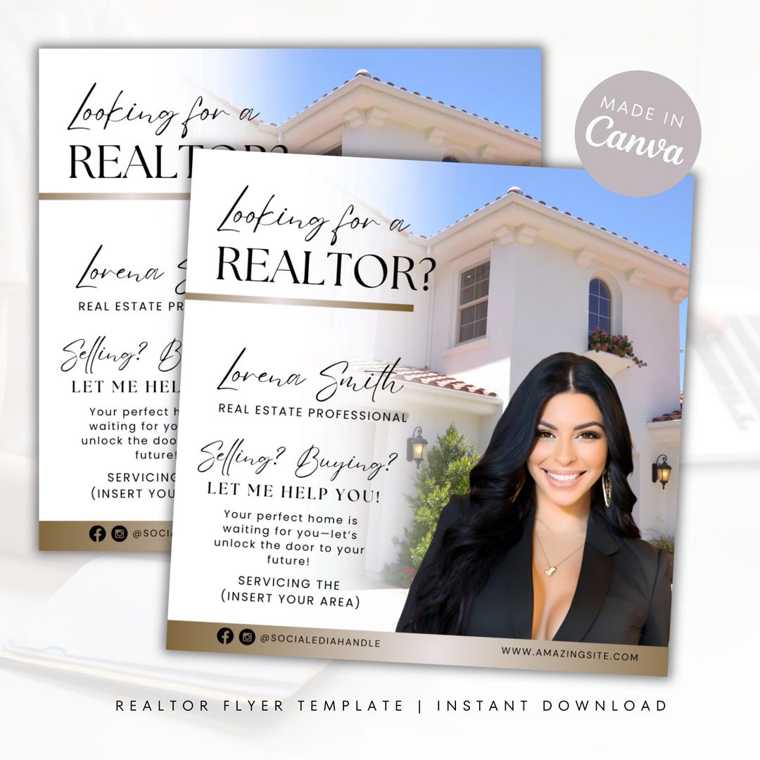 Realtor Flyer Template | Digital Real Estate Marketing (canva DIY ...