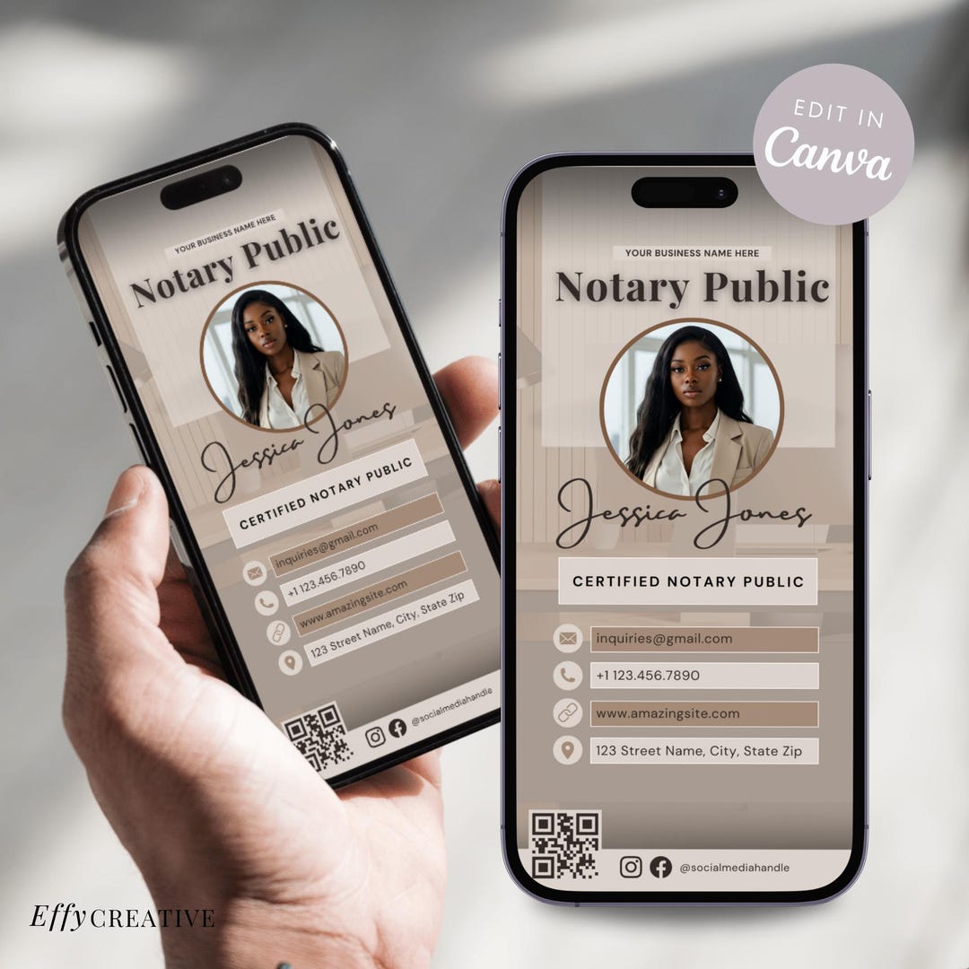 Notary Public Digital Business Card | Loan Signing Agent Text Card ...