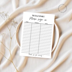 Printable Sign-in Sheet | 3 Designs | US Letter Size | Perfect for ...