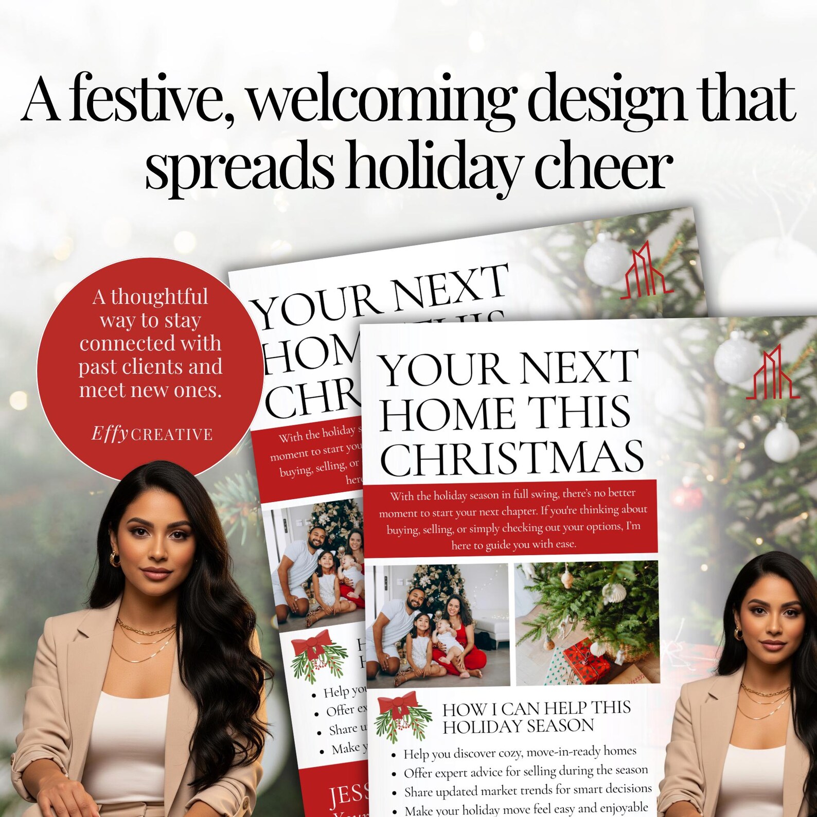 Real Estate Holiday Flyer Template | Printable Realtor Christmas ...