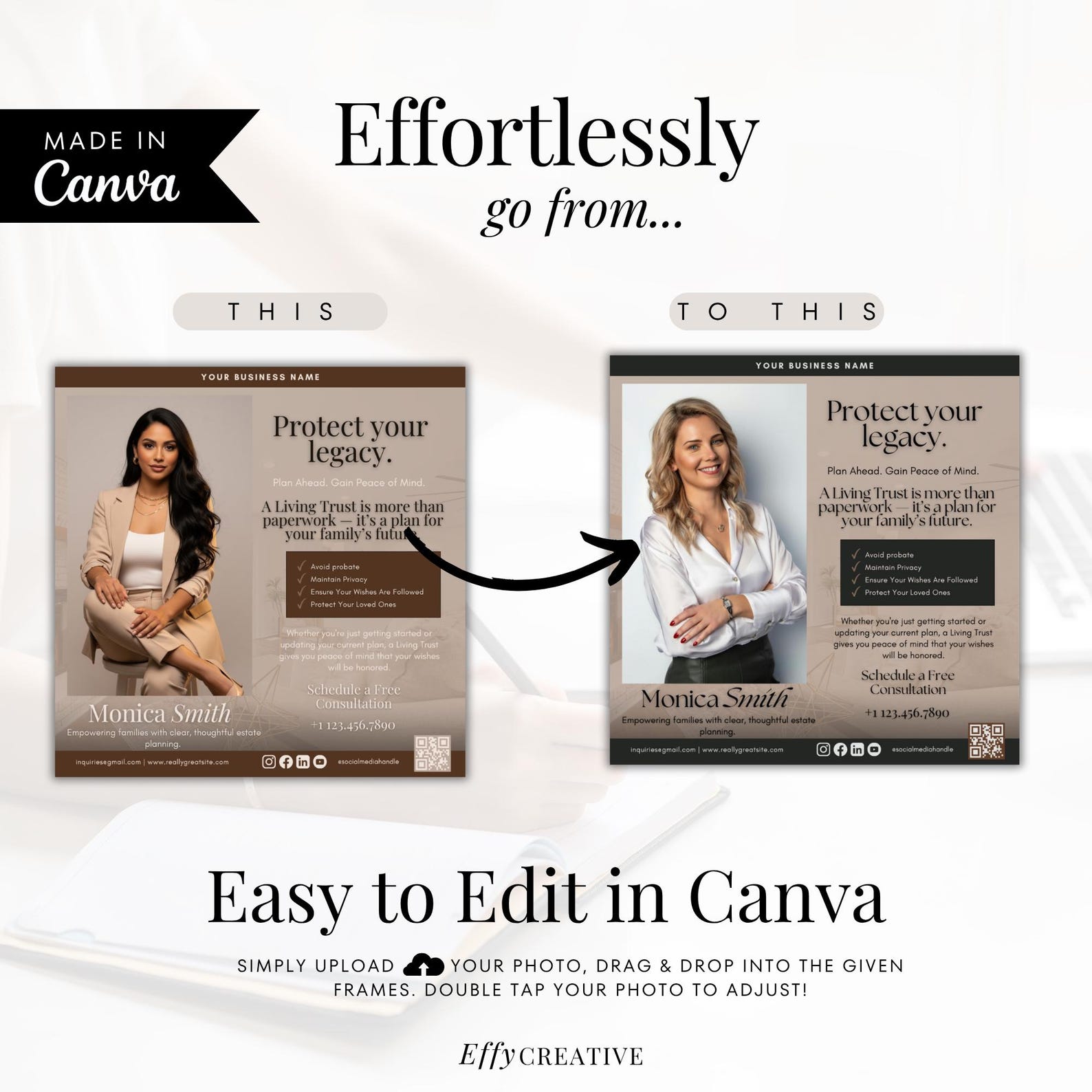 Living Trust Notary Flyer: Editable Canva Template (digital Download ...