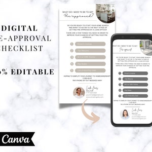 Real Estate Pre-approval List, Textable Pre Approved Checklist, Pre ...