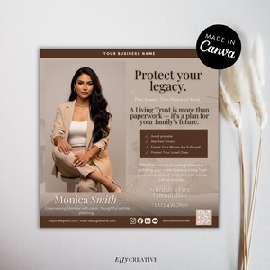 Living Trust Notary Flyer: Editable Canva Template (digital Download ...