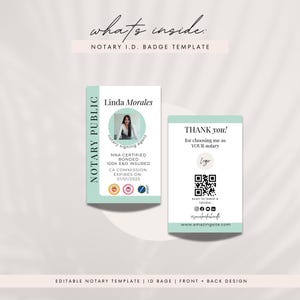 Notary ID Badge Template for Canva Customizable Badge for Notaries & Loan Signing Agents ...