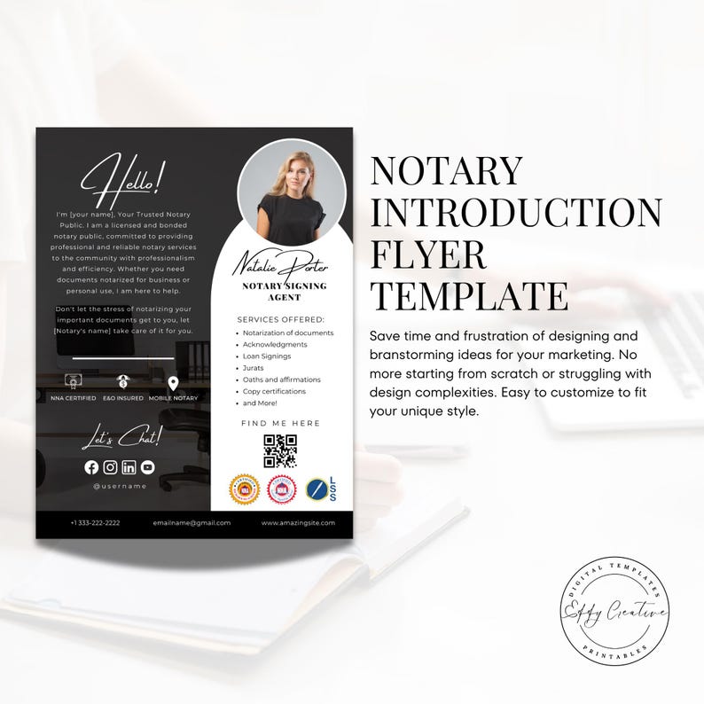 Notary Business Flyer Template: Customizable Loan Signing Agent Intro ...