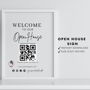 Open House Sign in Sheet W/ QR Code | Realtor Open House | Real Estate ...