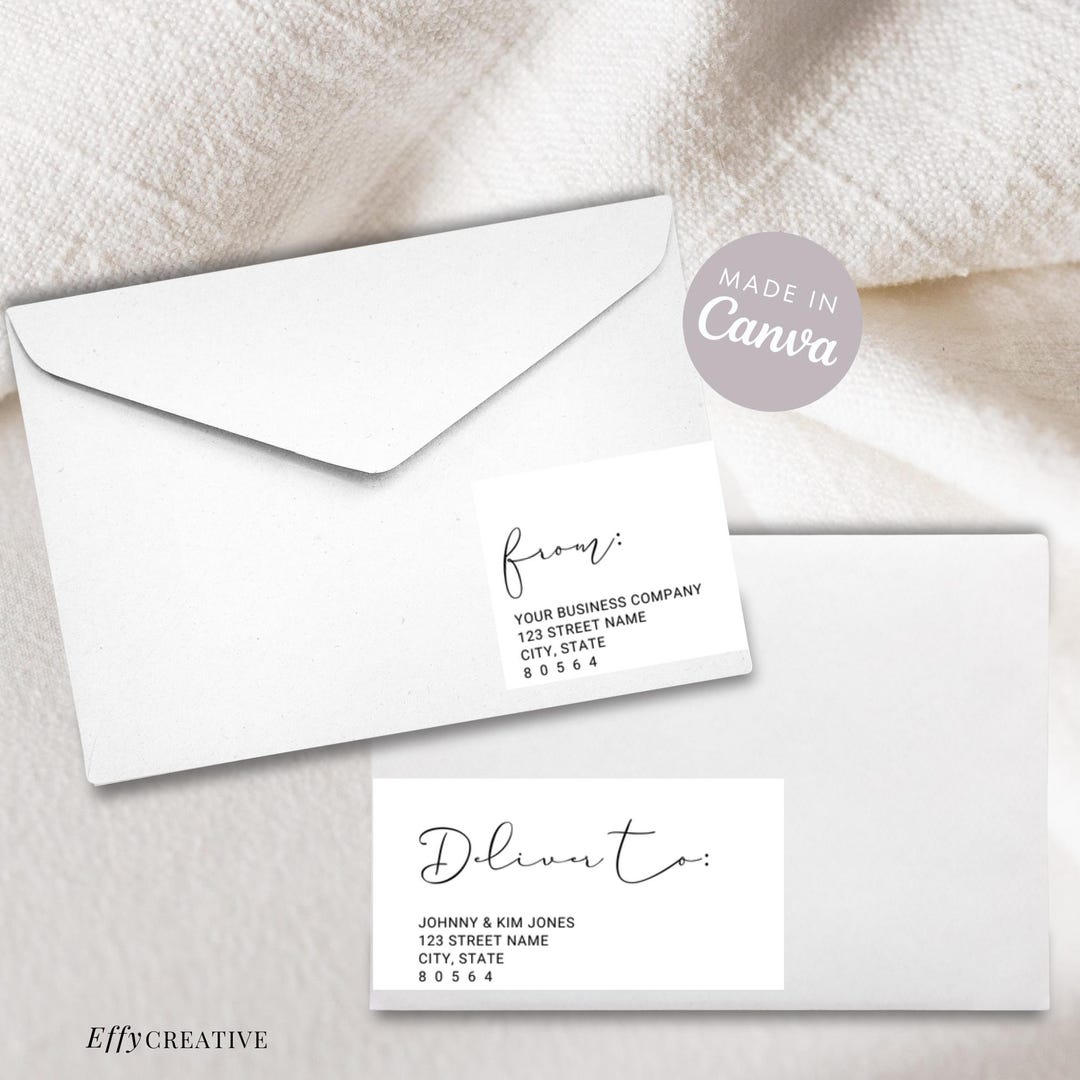 Printable Address Label Template Editable Mailing Labels Custom ...