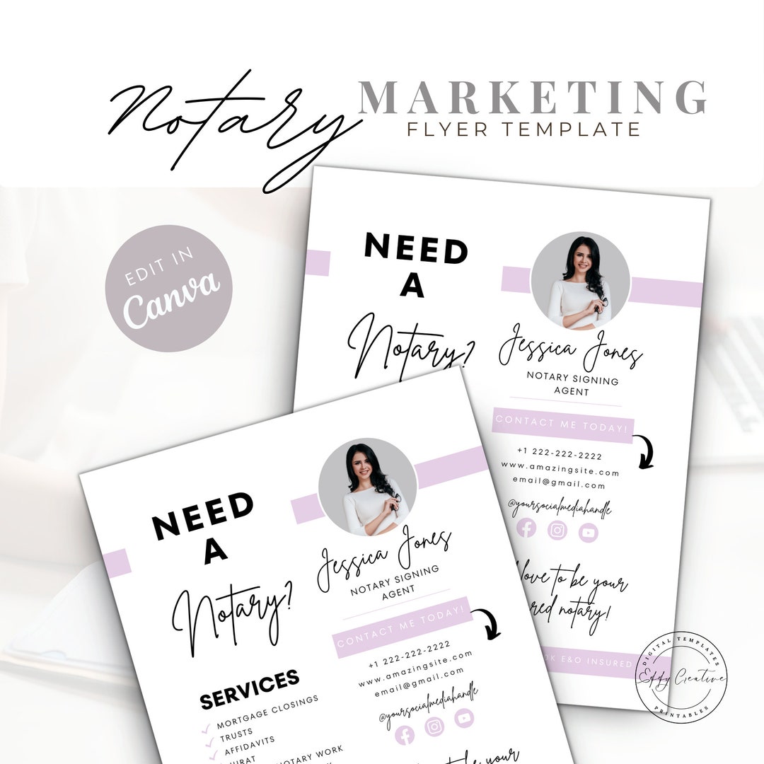 Modern Notary Flyer, Notary Marketing Flyer, Loan Signing Agent, Notary ...