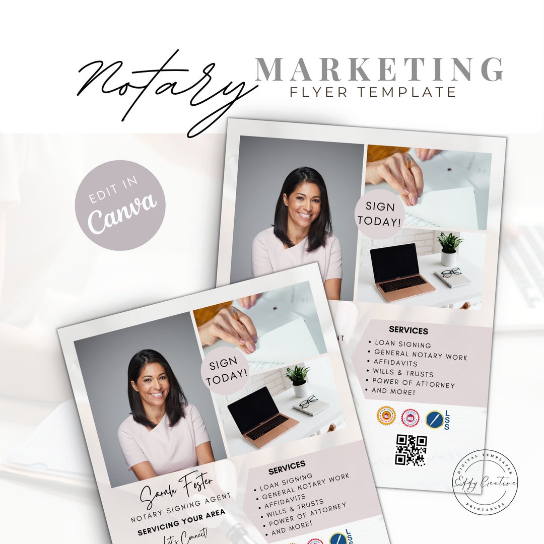 Notary Intro Flyer, Notary Marketing Flyer Template, Loan Signing Agent ...