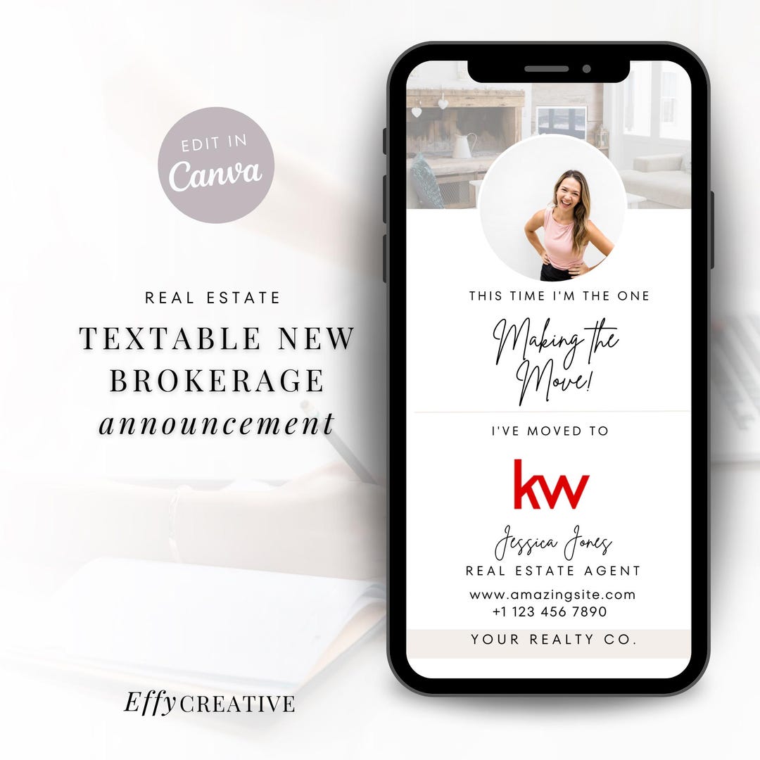 Real Estate New Brokerage Announcement Text Card (digital Download) - Etsy