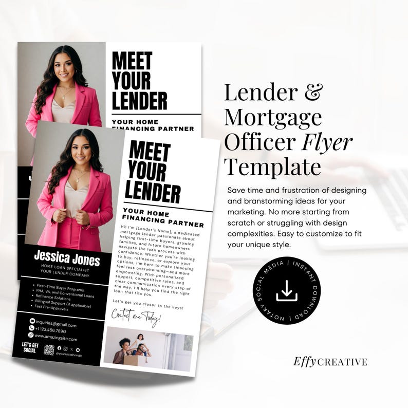 Mortgage Broker Flyer Canva Template: Loan Officer Marketing (editable ...
