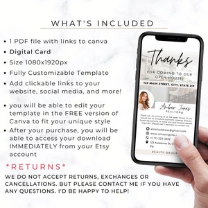 Open House Thank You Text Thank You for Coming to My Open - Etsy