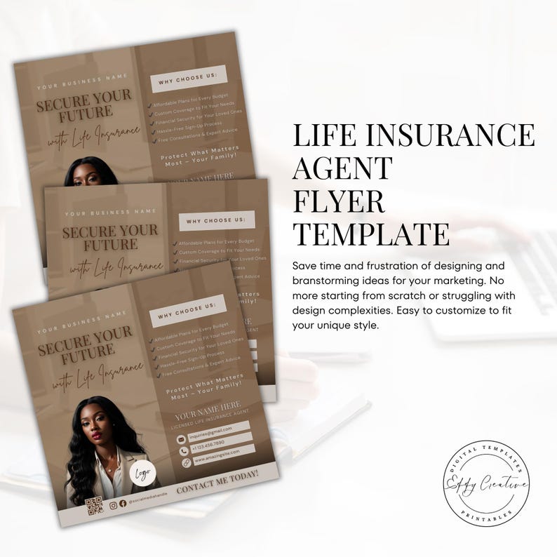 Life Insurance Agent Flyer | Insurance Instagram Posts | Editable Canva ...