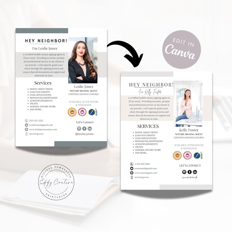Notary Marketing Templates: Loan Signing Agent Branding (digital ...