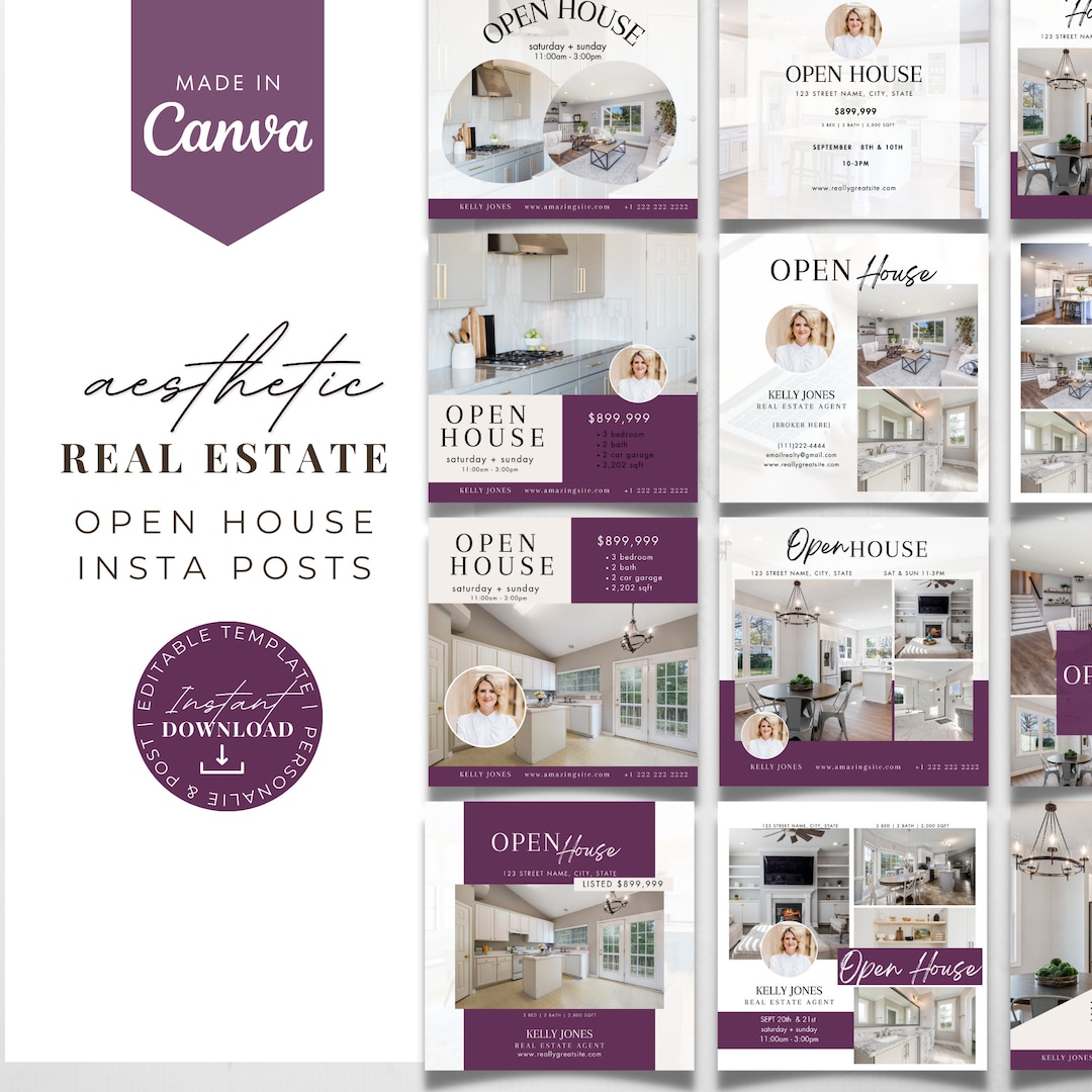 Real Estate Social Media Posts, Open House Instagram Posts, Realtor ...