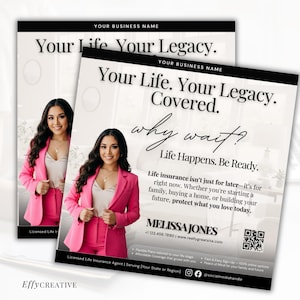 Life Insurance Agent Flyer Template: Editable Canva Design (digital) - Etsy