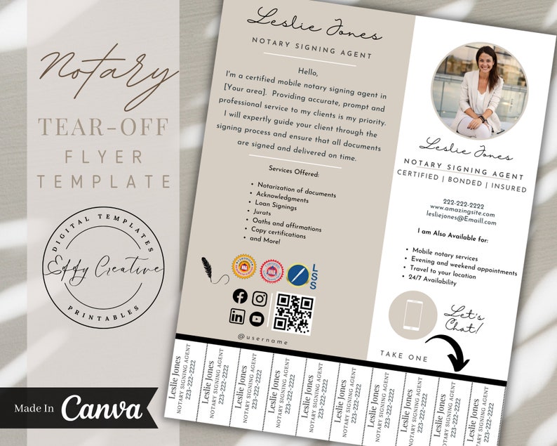Notary Marketing Flyer Tear off Flyer Notary Signing Agent - Etsy