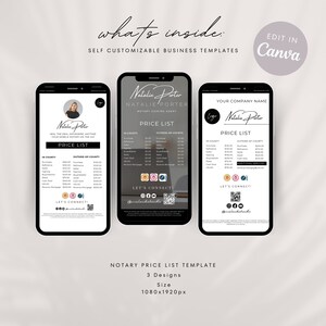 Notary Price List Template, Notary Billing, Notary Marketing Templates ...