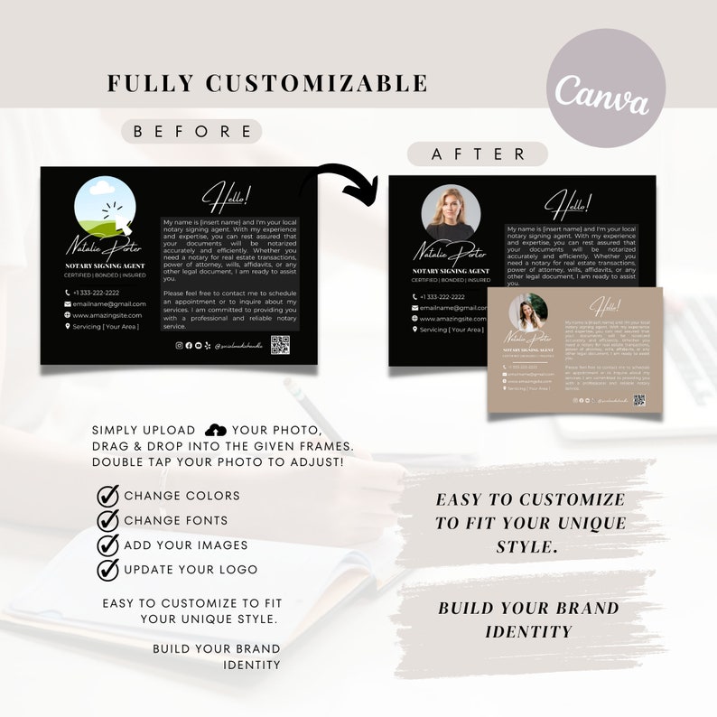 Editable Notary Postcard Template: Canva Design (digital Download) - Etsy