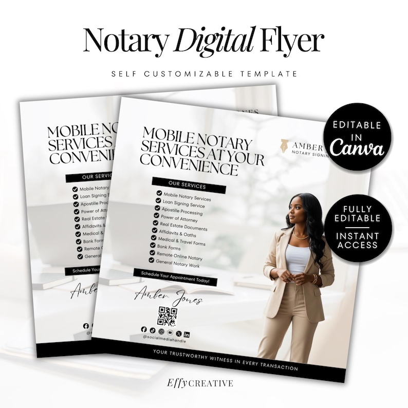 Notary Public Flyer Template | Notary Instagram Flyer Post | Mobile ...
