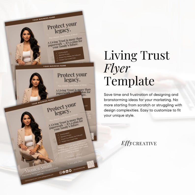 Living Trust Notary Flyer: Editable Canva Template (digital Download ...