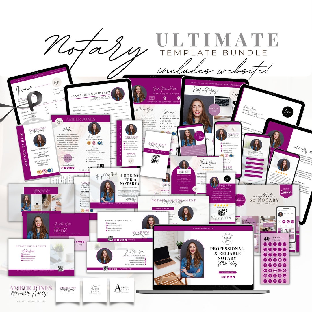 Notary Marketing Bundle, Notary Starter Kit, Loan Signing Agent, Remote ...