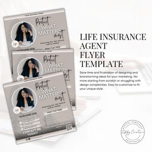 Life Insurance Agent Flyer Template: Editable Canva Design (digital ...