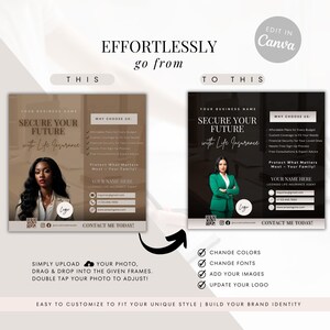 Life Insurance Agent Flyer Template: Editable Canva Design (digital) - Etsy