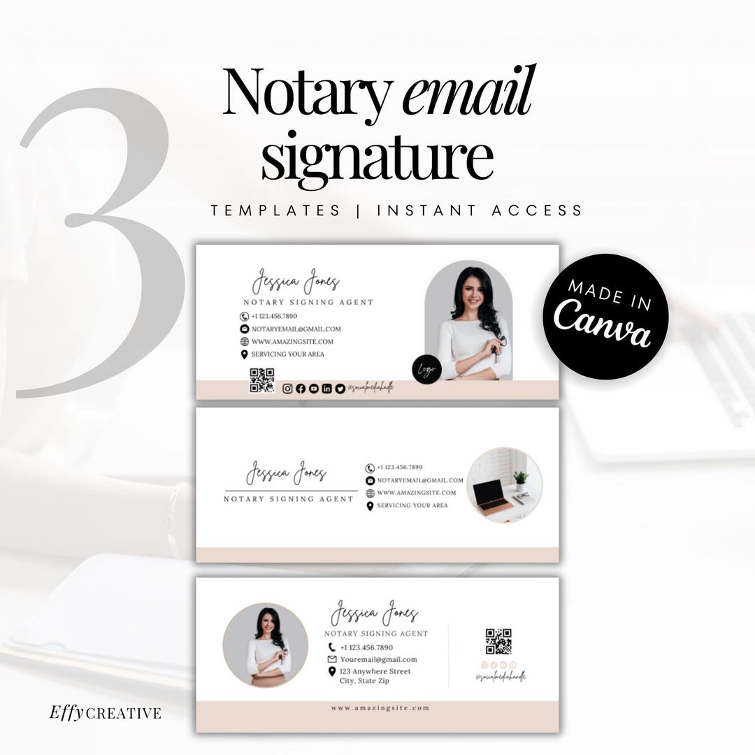 Notary Email Signature Template: Customizable Branding (canva) - Etsy