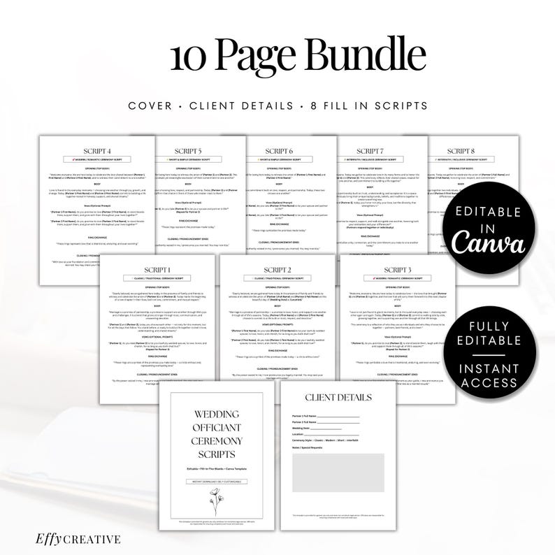 Wedding Officiant Ceremony Scripts | Notary Officiant Template ...