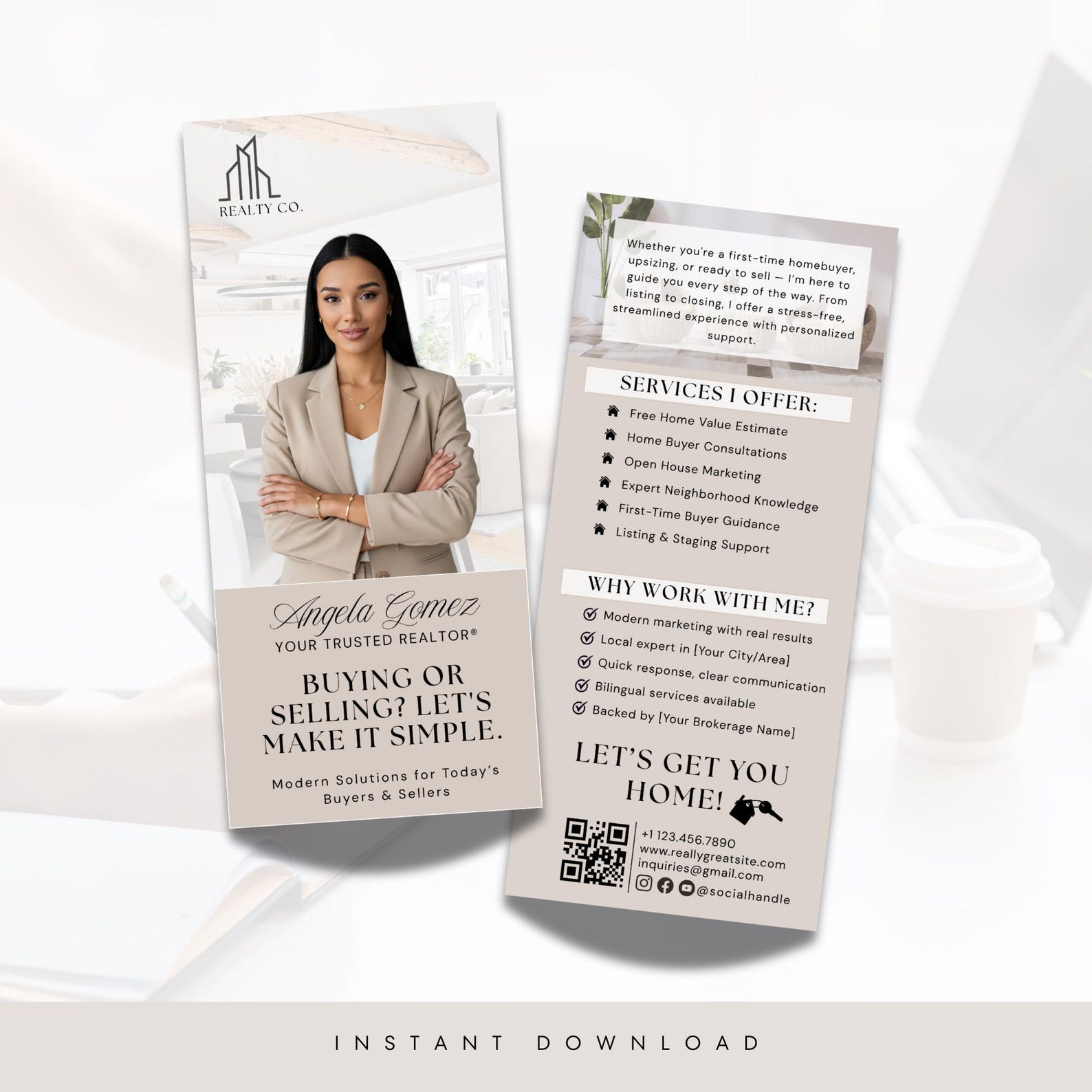 Realtor Rack Card Template: Modern Real Estate Marketing (canva ...