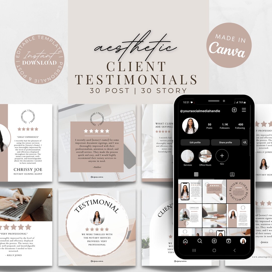 Client Testimonials, Notary Social Media Templates, Notary Flyer ...