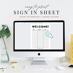 Printable Sign-in Sheet | 3 Designs | US Letter Size | Perfect for ...