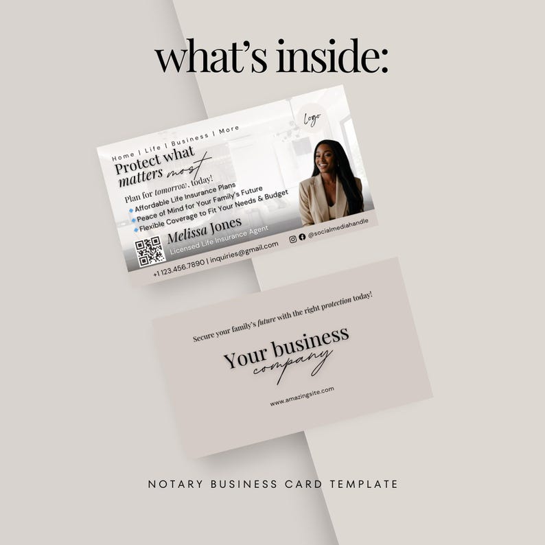 Life Insurance Agent Business Card Template: Editable Canva Design - Etsy