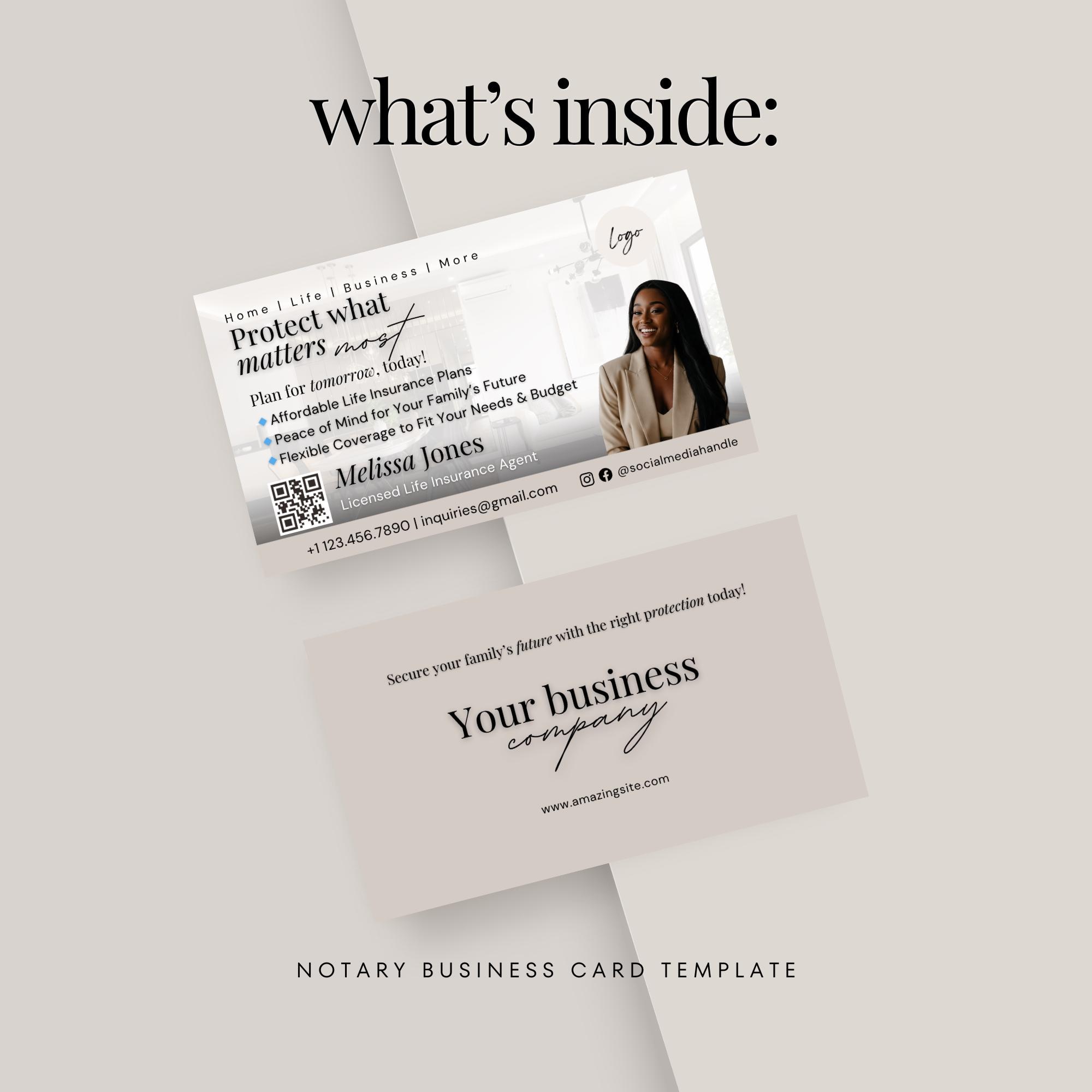 Life Insurance Agent Business Card Template: Editable Canva Design - Etsy