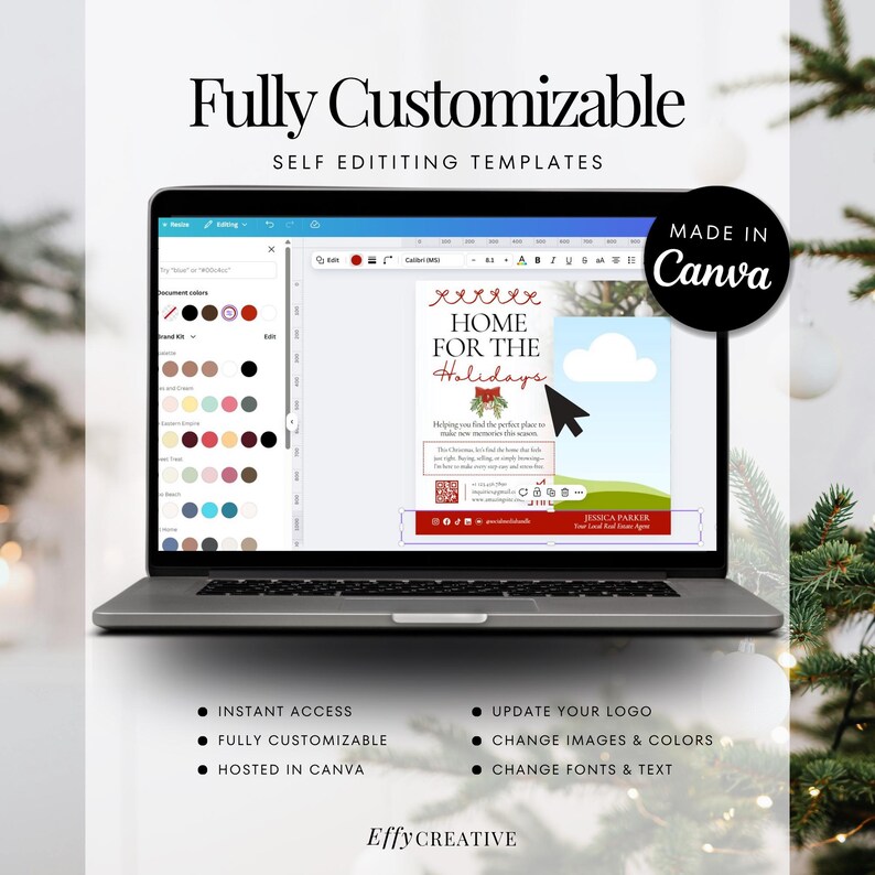 Real Estate Holiday Digital Flyer Template | Realtor Christmas Social ...