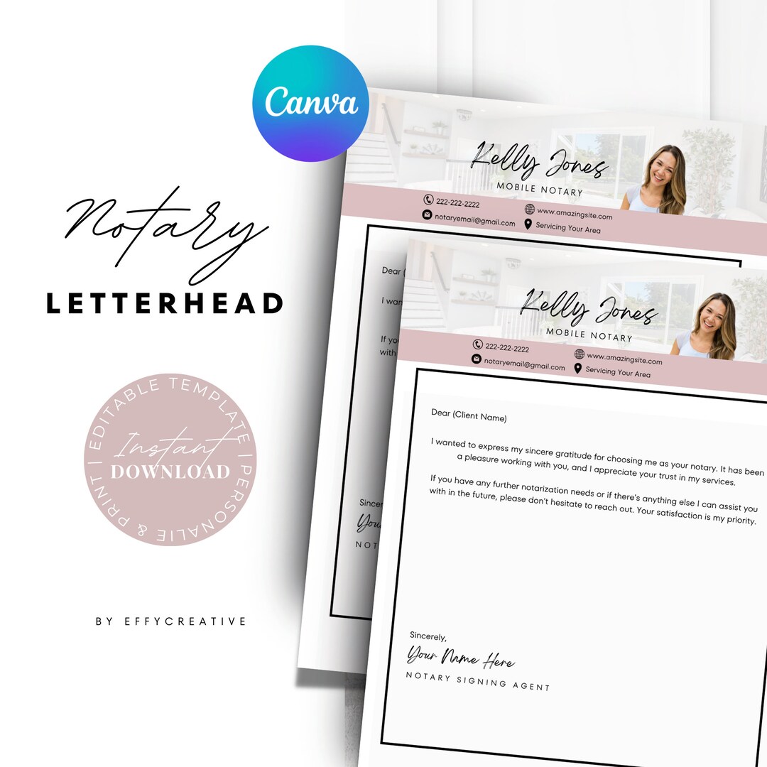 Notary Letterhead Template, Loan Signing Agent Flyer, Notary Marketing ...