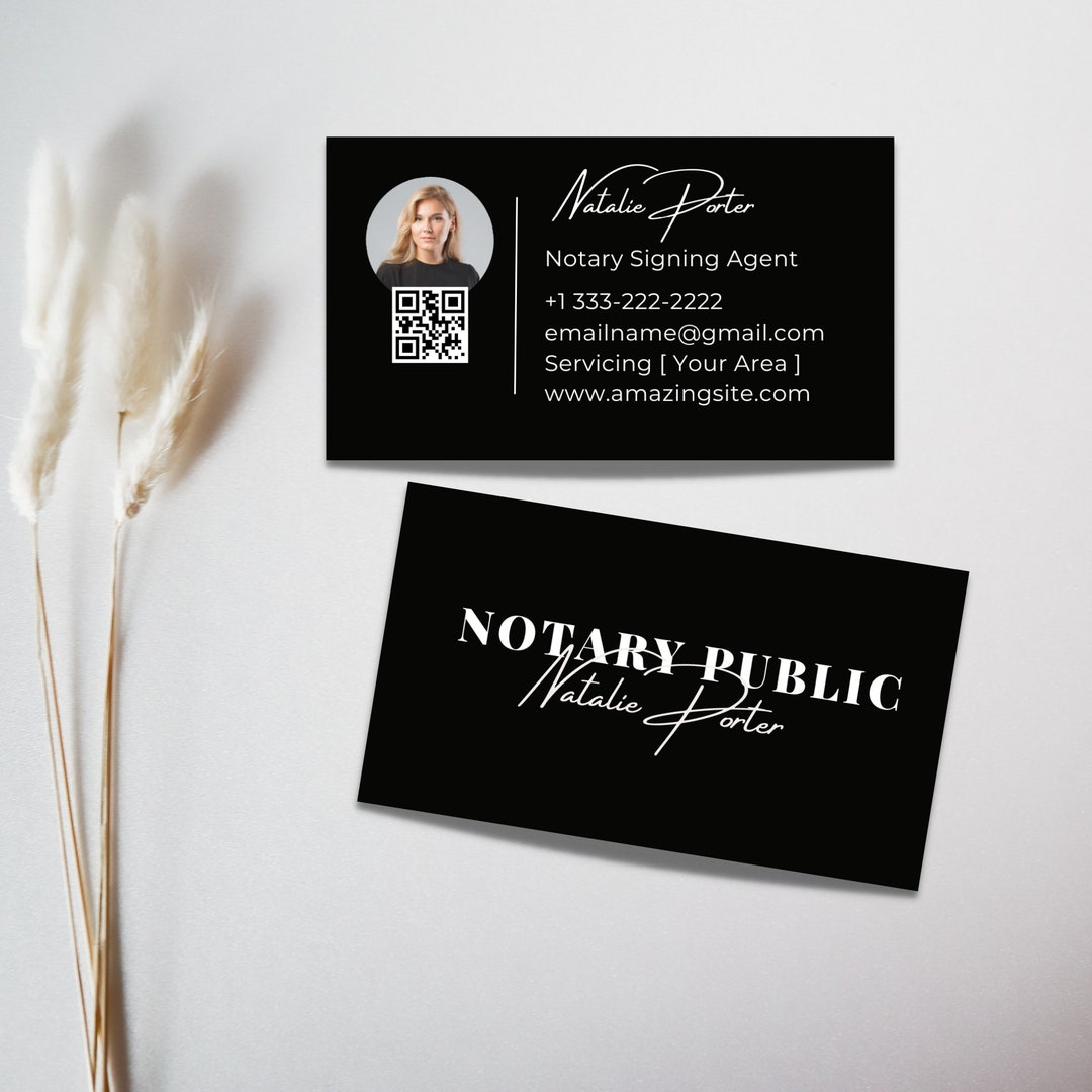 Notary Business Card Template: Modern Design (canva Editable) - Etsy